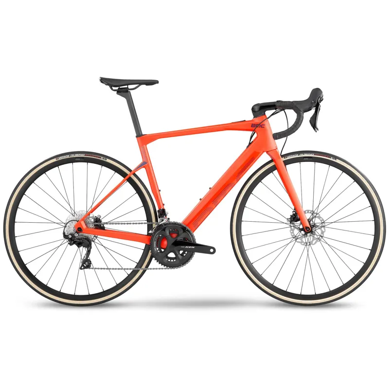 BMC Roadmachine Amp Three E Bike 105 2022 Neon Red Petrol Blue